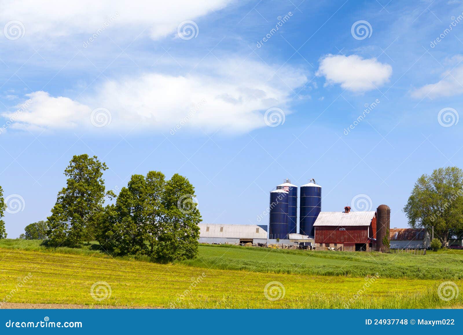 American Countryside stock photo. Image of building, clouds - 24937748