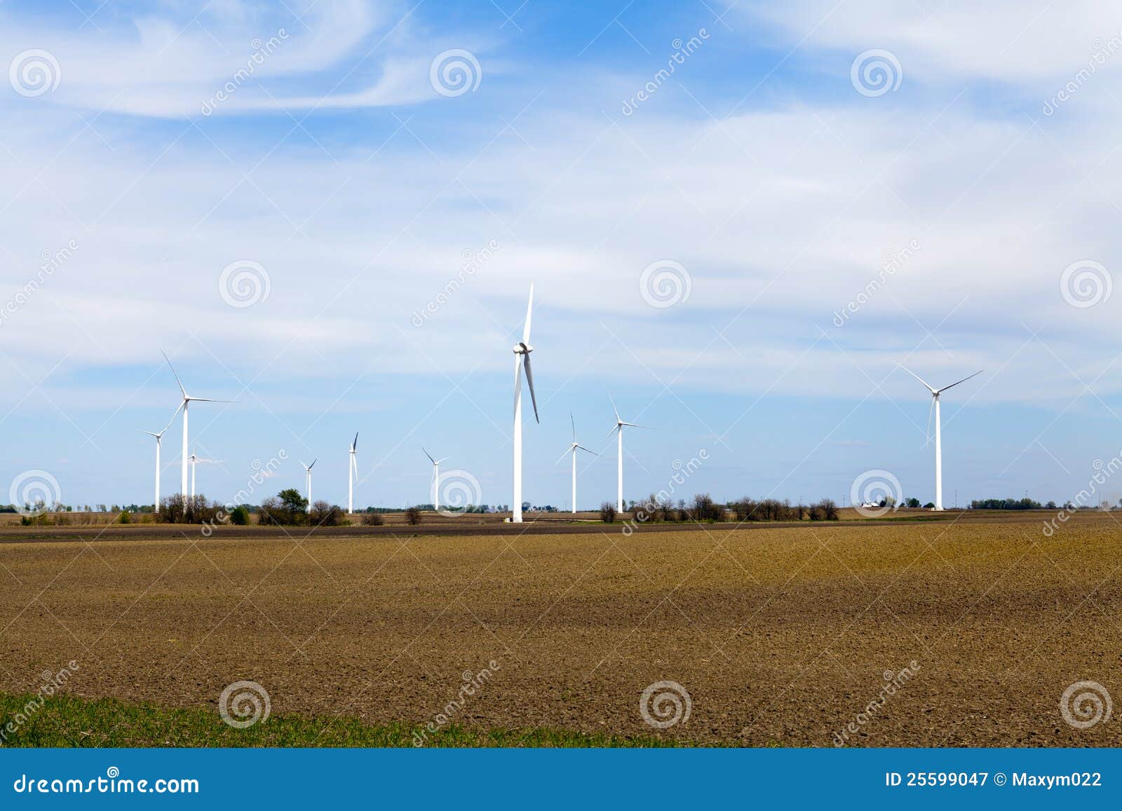 American Countryside with Windmill Stock Image - Image of clean, mill ...