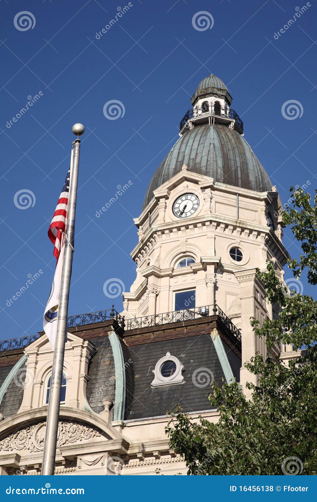 American Courthouse and Flag Stock Photo - Image of architecture ...