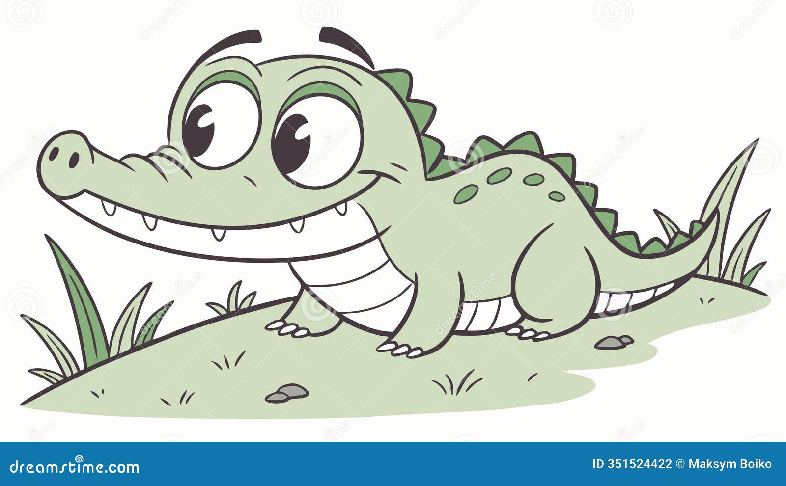 American Crocodile Scared Jumps Sea Book Vector Stock Vector ...
