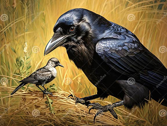 American Crow with Bug Made with Generative AI Illustration Stock ...