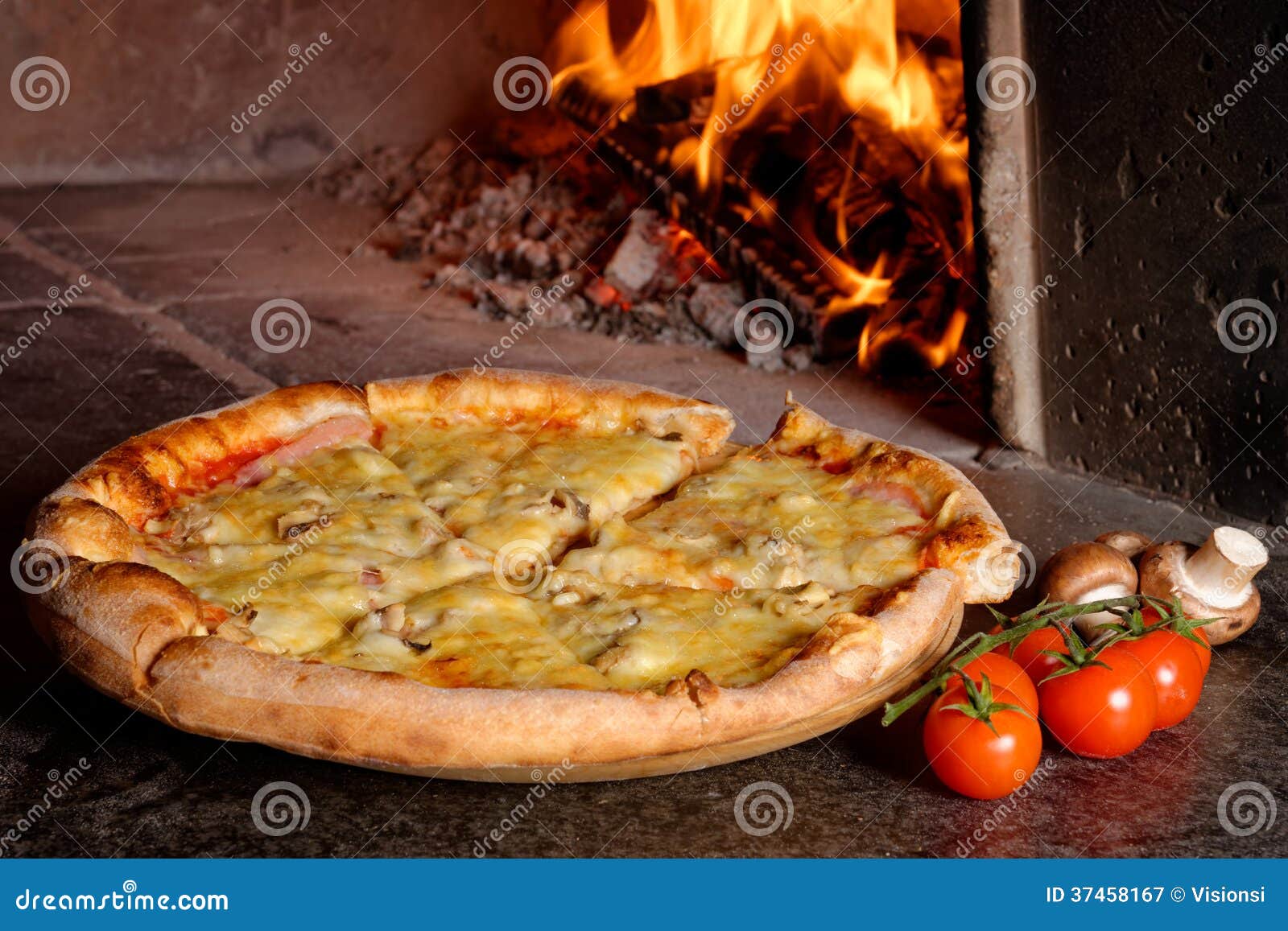 American crunchy pizza stock image. Image of cooking - 37458167