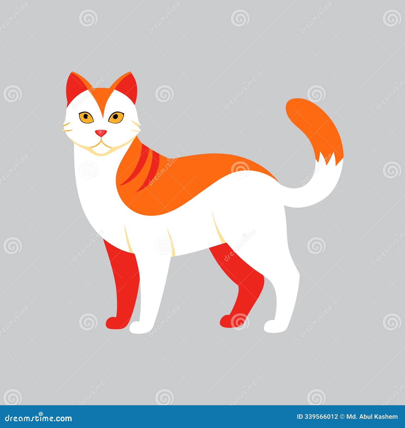 American Curl Cat Vector Artwork Stock Illustration - Illustration of ...