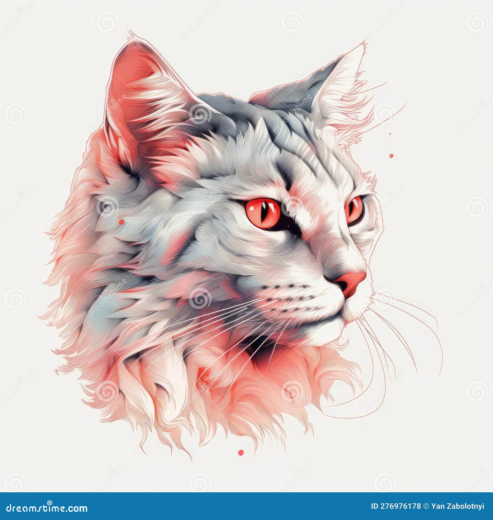 American Curl Cat on White Background Logo. Generative AI Stock Illustration - Illustration of ...