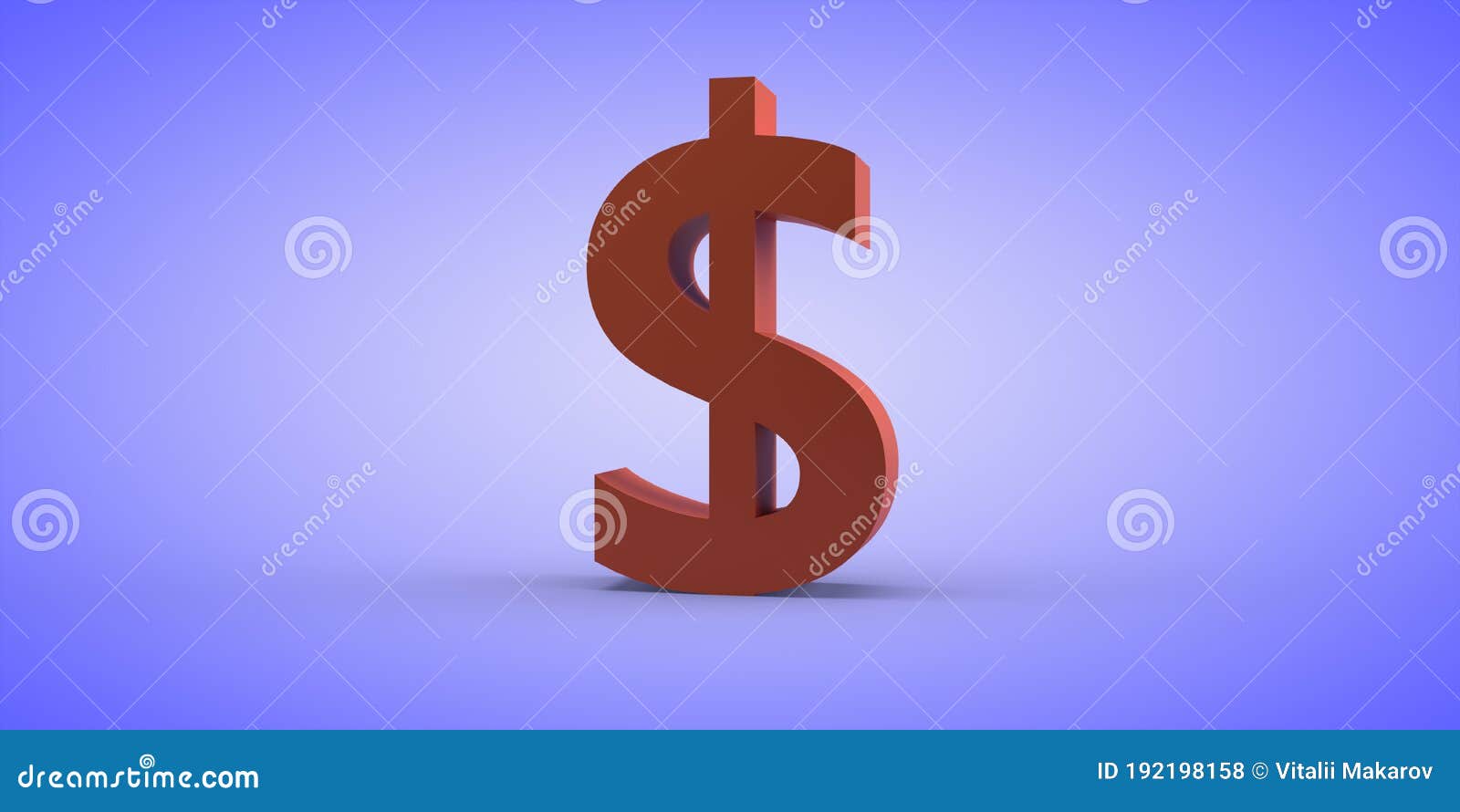 The American Currency Symbol is Red on a Blue Background. 3d Render ...