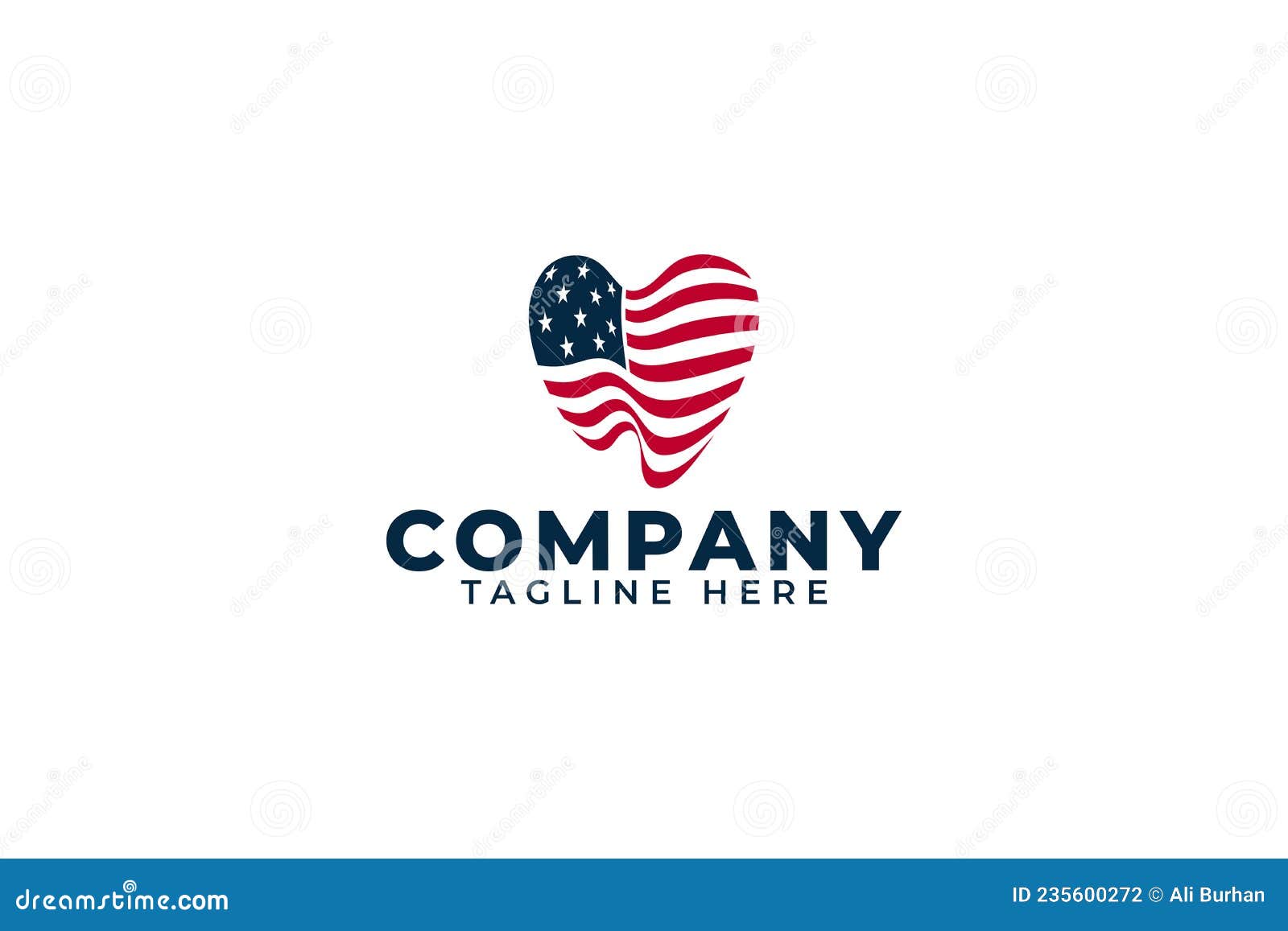 American Dental Logo with a Combination of Teeth and American Flag As ...
