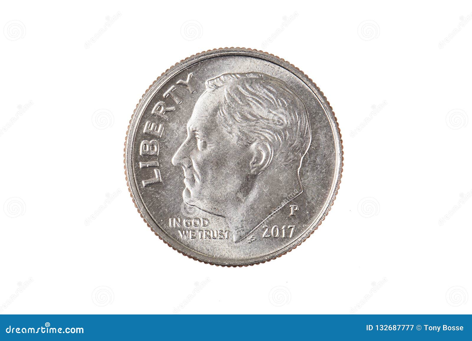American Dime Isolated on White Stock Image - Image of finances, wealth ...