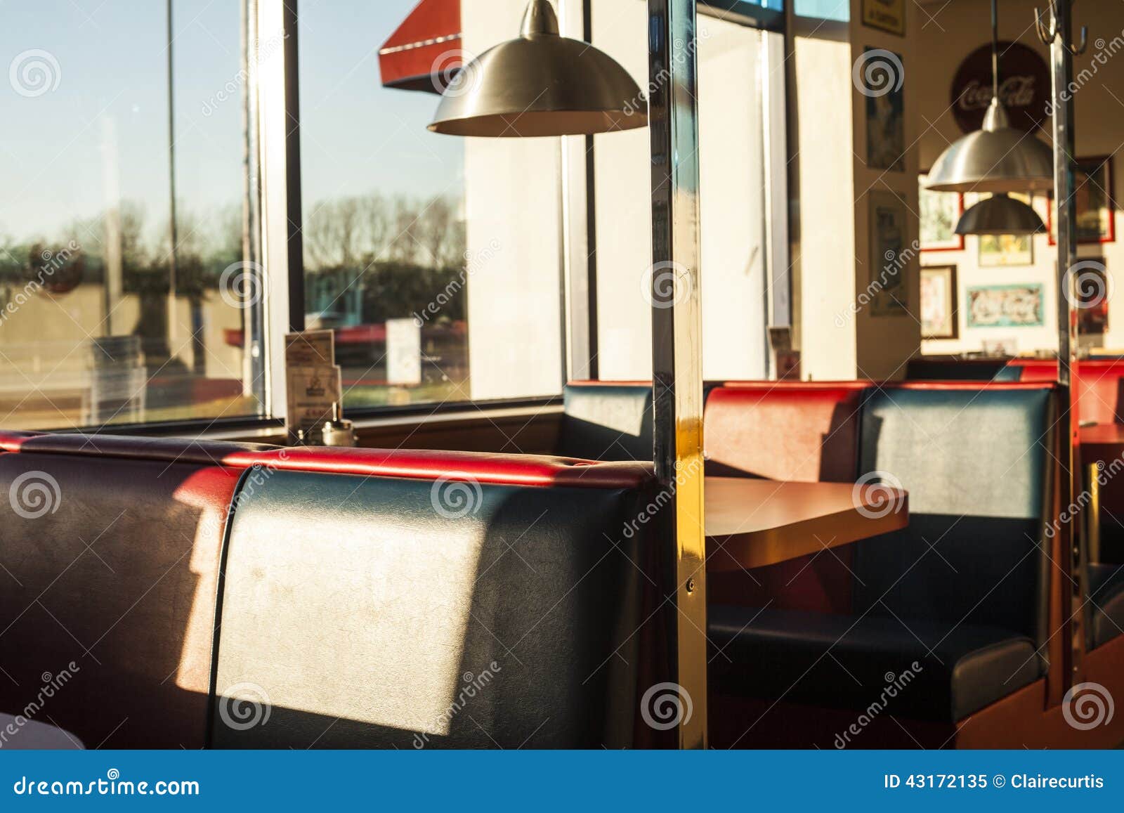 American Diner Interior at Sundown Stock Image - Image of sunset ...