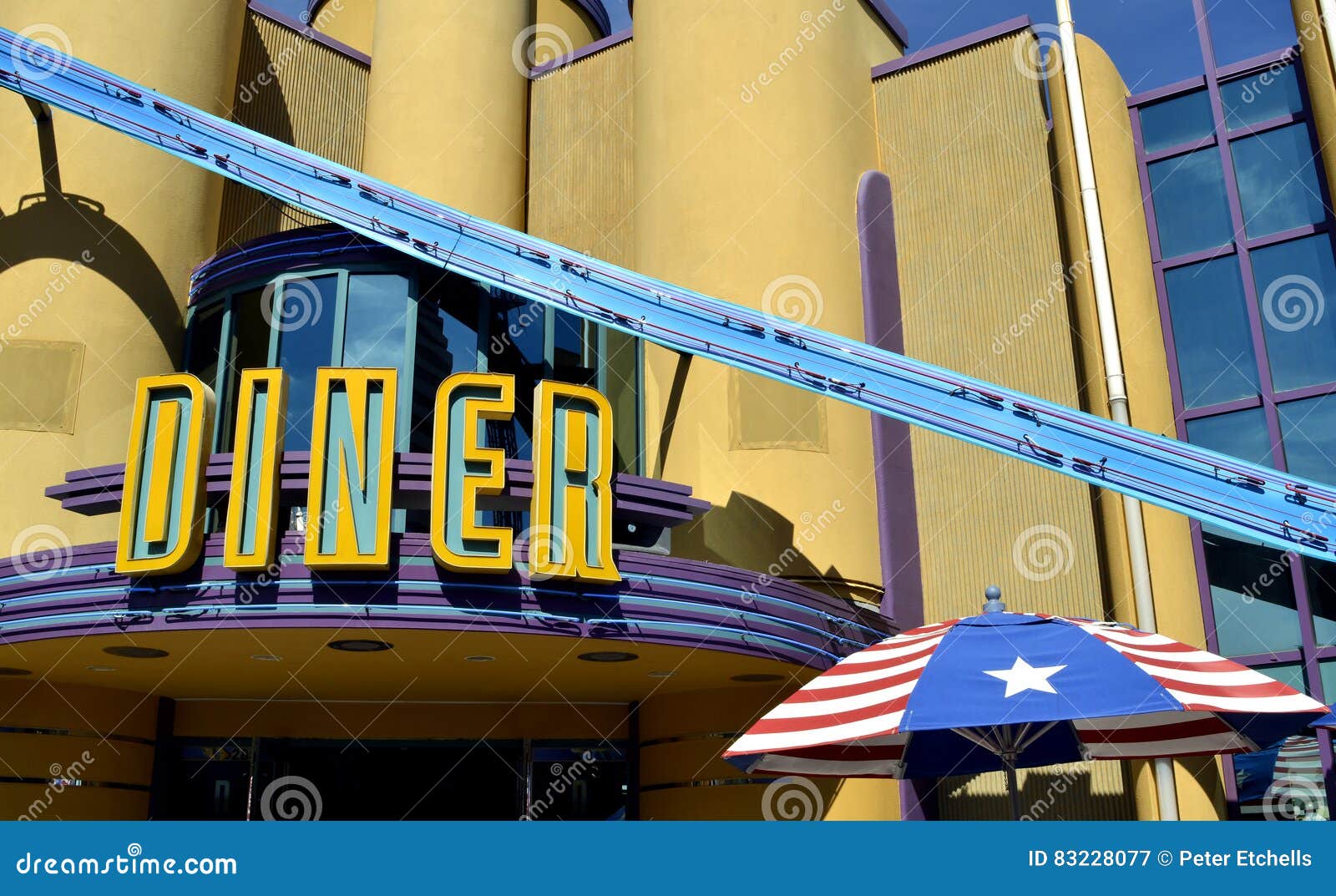 American Diner sign stock image. Image of american, umbrella - 83228077