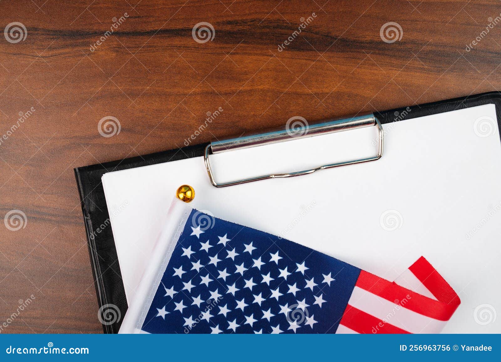 American Document, Mockup for Text on Clipboard, White Sheet of Paper ...
