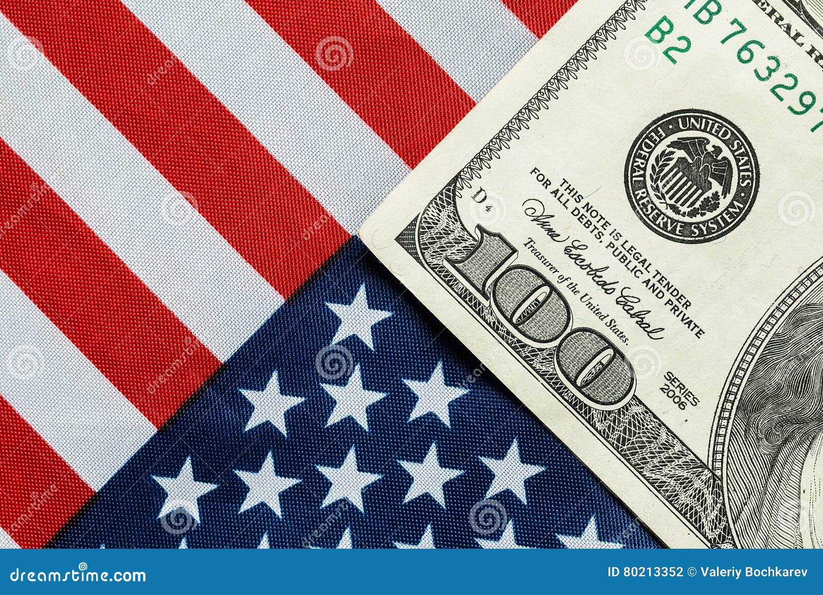 American Dollar on the American Flag. Stock Photo - Image of dollar ...