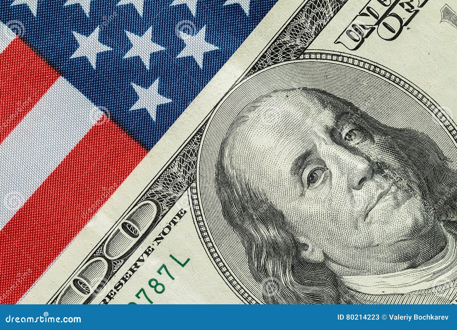 American Dollar on the American Flag Stock Image - Image of patriotism ...