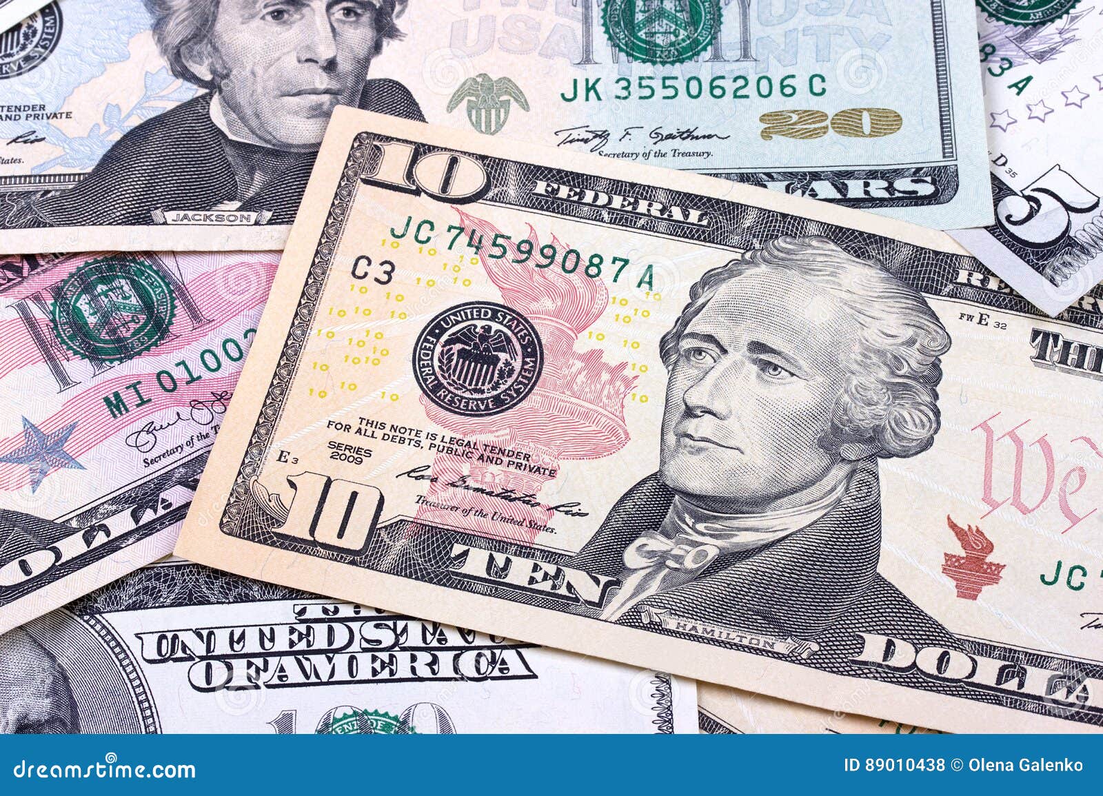 American Dollar Bills of Different Denominations Abstract Background ...