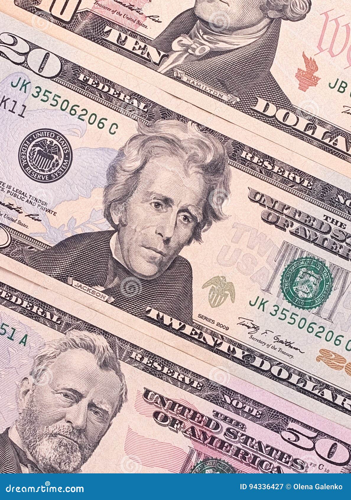 American Dollar Bills of Different Denominations Abstract Background ...