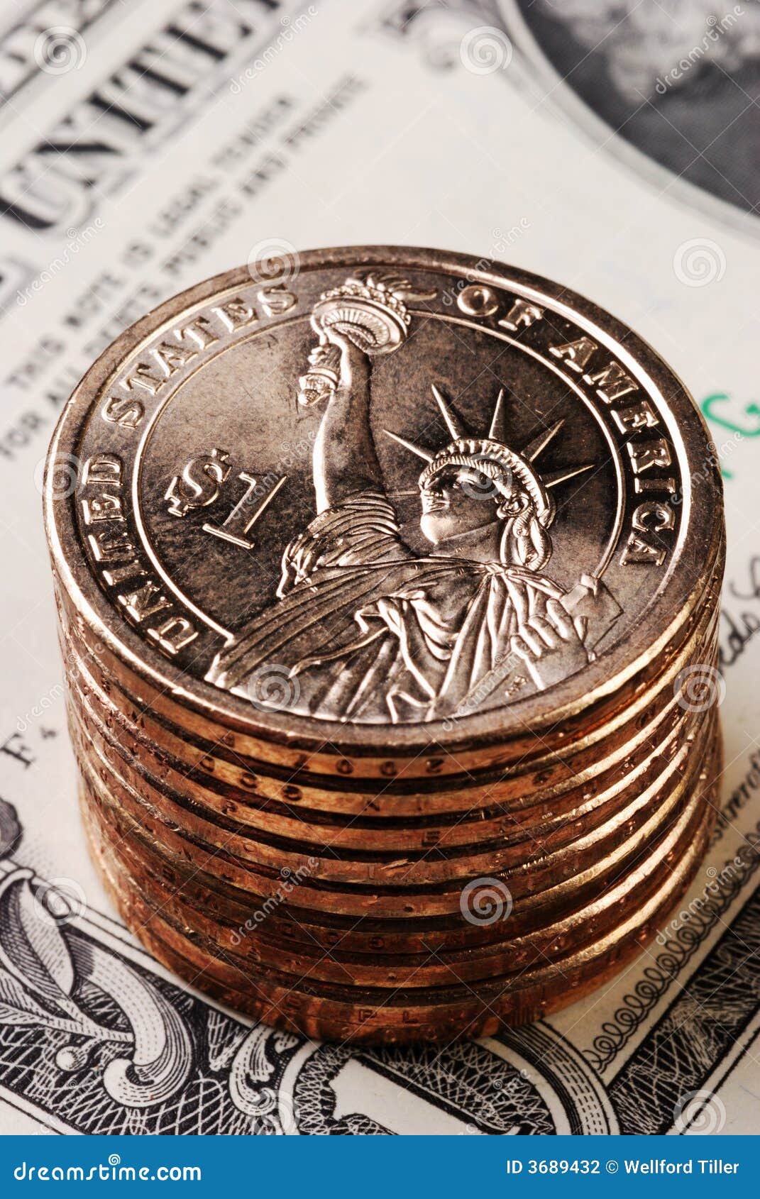 American Dollar Coin stock photo. Image of liberty, statue - 3689432