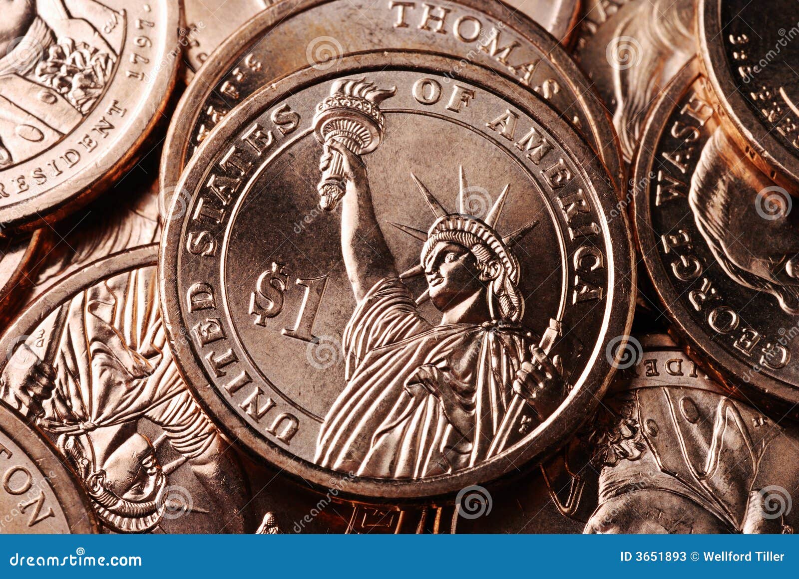 American Dollar Coin Reverse Stock Image - Image of finance, president ...