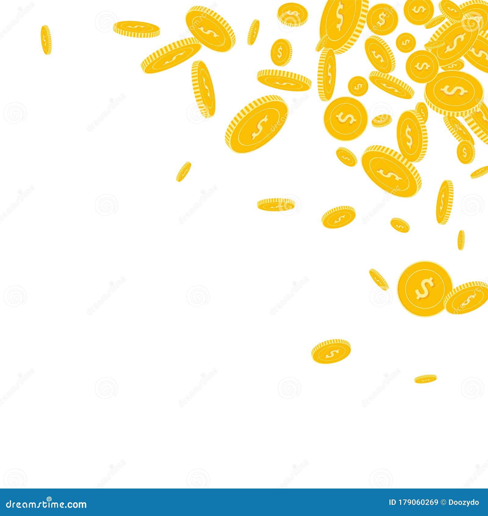 American Dollar Coins Falling. Scattered Floating Stock Illustration ...