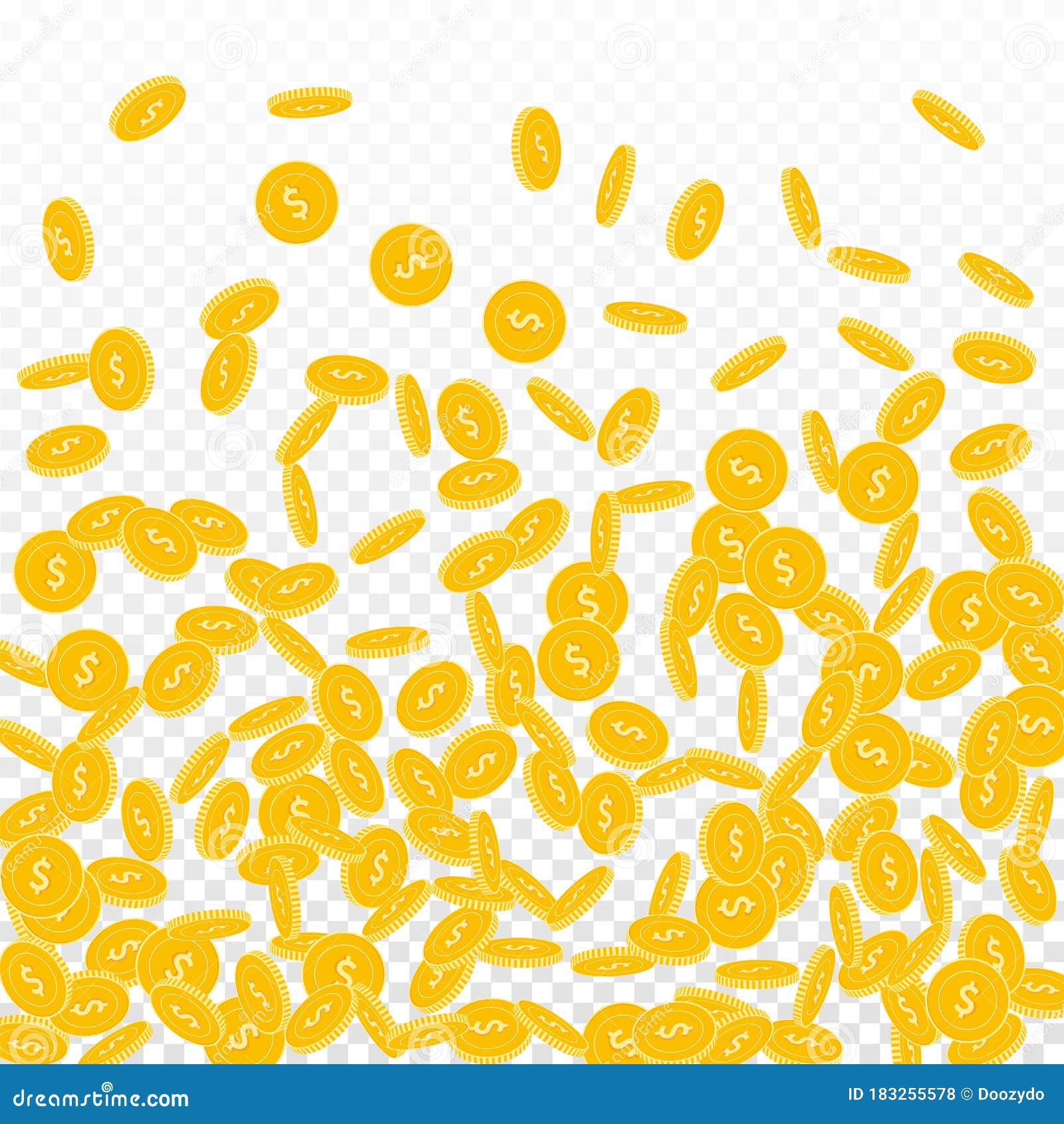 American Dollar Coins Falling. Scattered Small USD Stock Vector ...