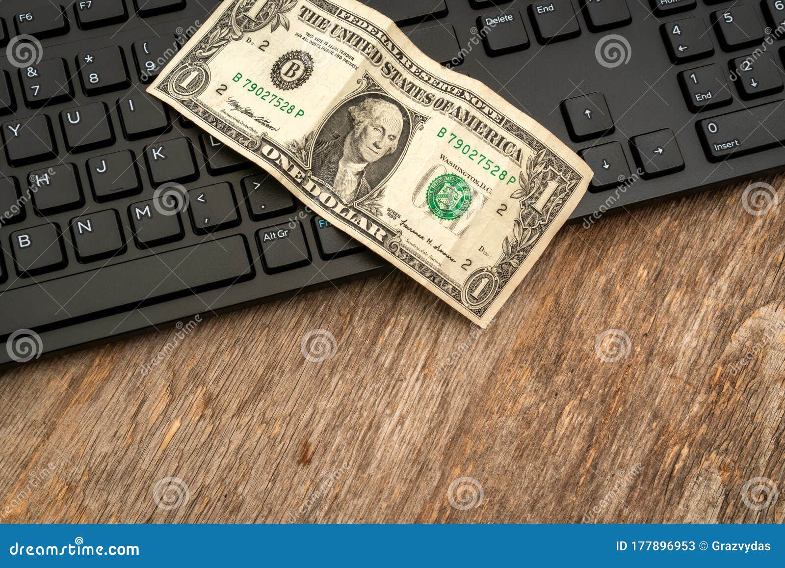 American Dollar on Computer Keyboard Stock Image - Image of computer ...