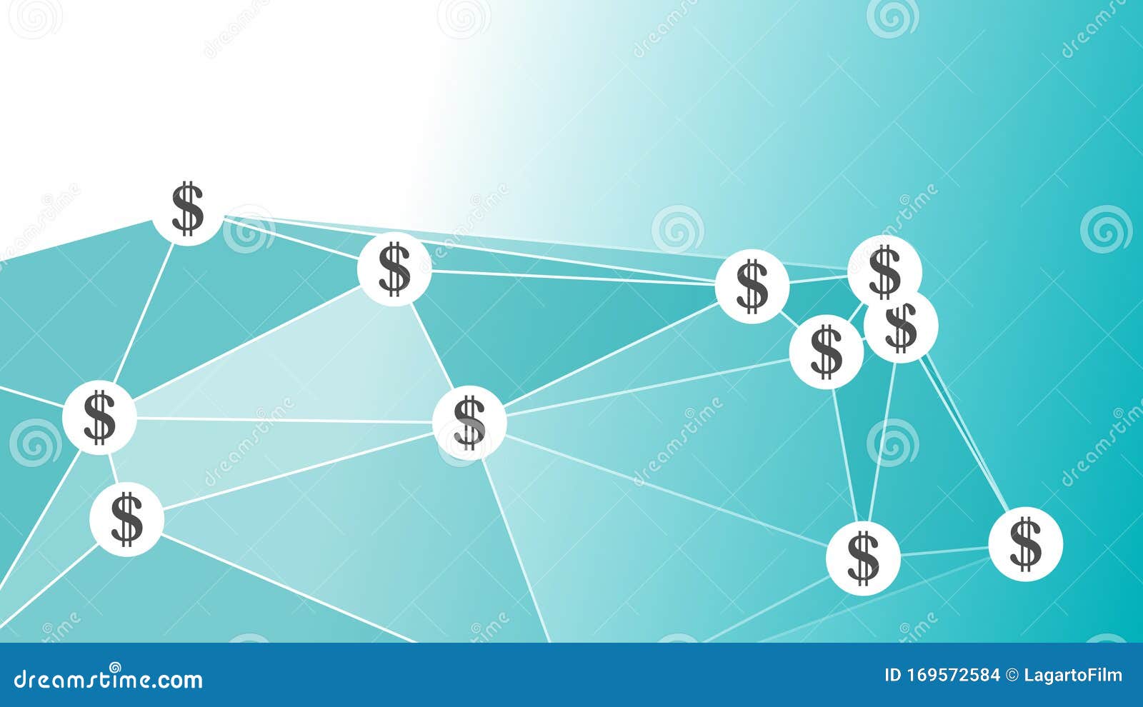 Money Connection in Digital Web, Vector Abstract Financial Background ...