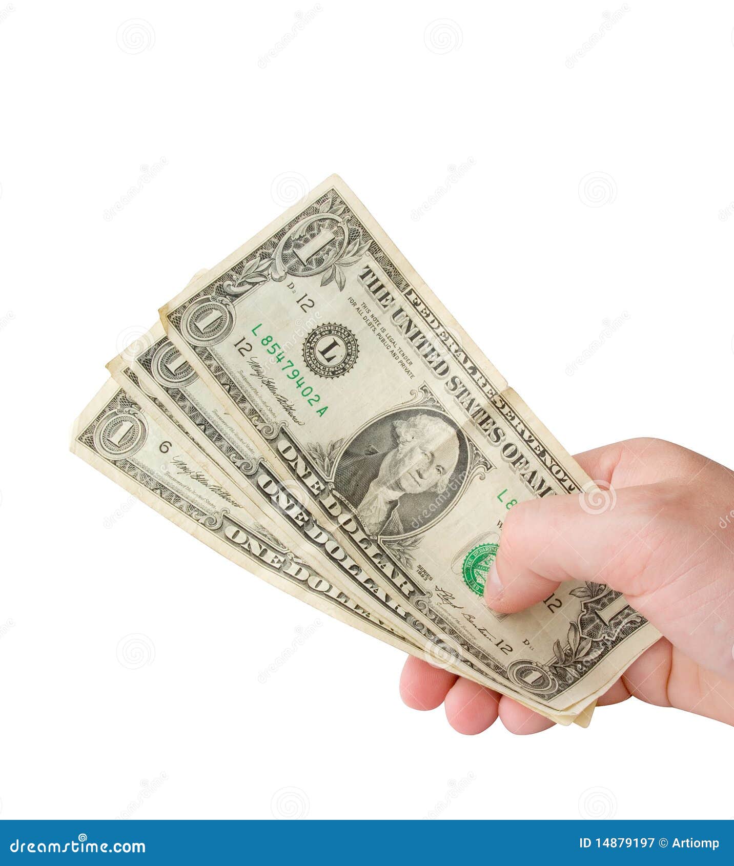 American dollar in hand stock image. Image of colored - 14879197
