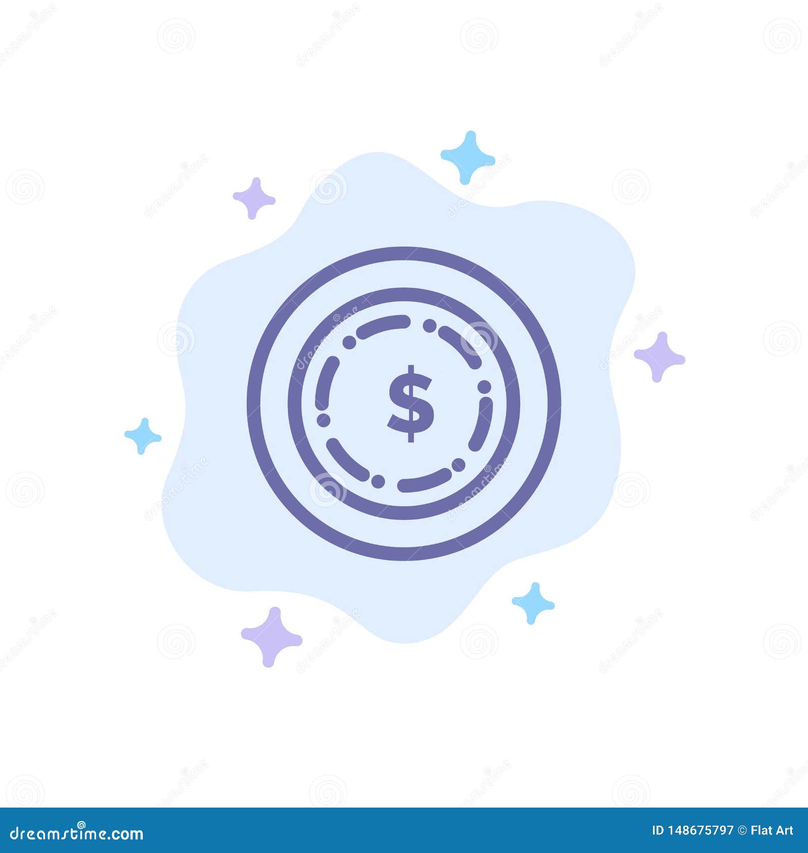 American, Dollar, Money Blue Icon on Abstract Cloud Background Stock ...