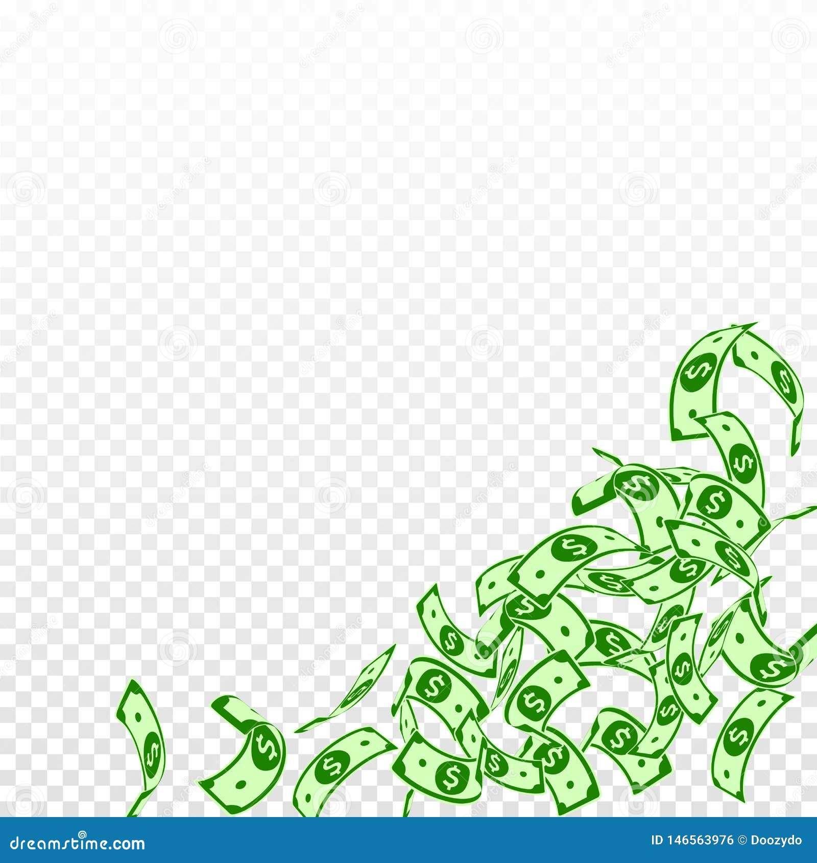 American Dollar Notes Falling. Floating USD Bills Stock Vector ...