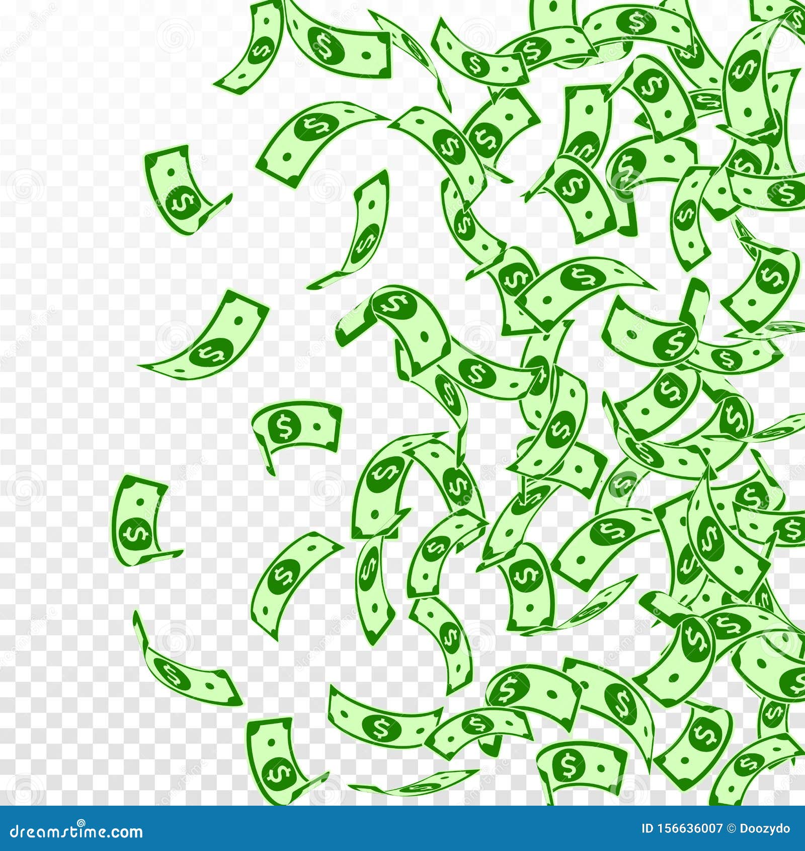 American Dollar Notes Falling. Floating USD Bills Stock Vector ...