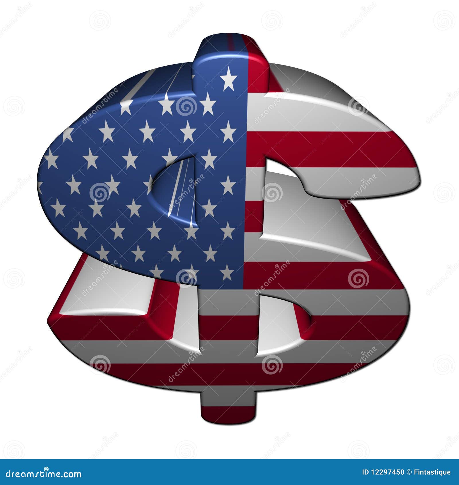 American Dollar Symbol with Flag Stock Illustration - Illustration of ...