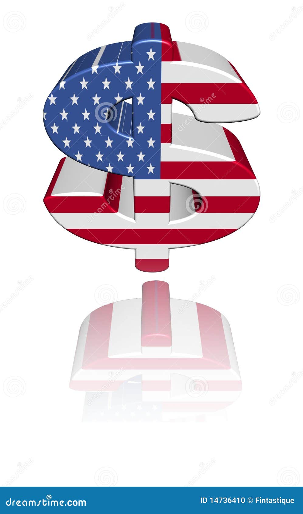 American Dollar Symbol with Flag Stock Illustration - Illustration of ...