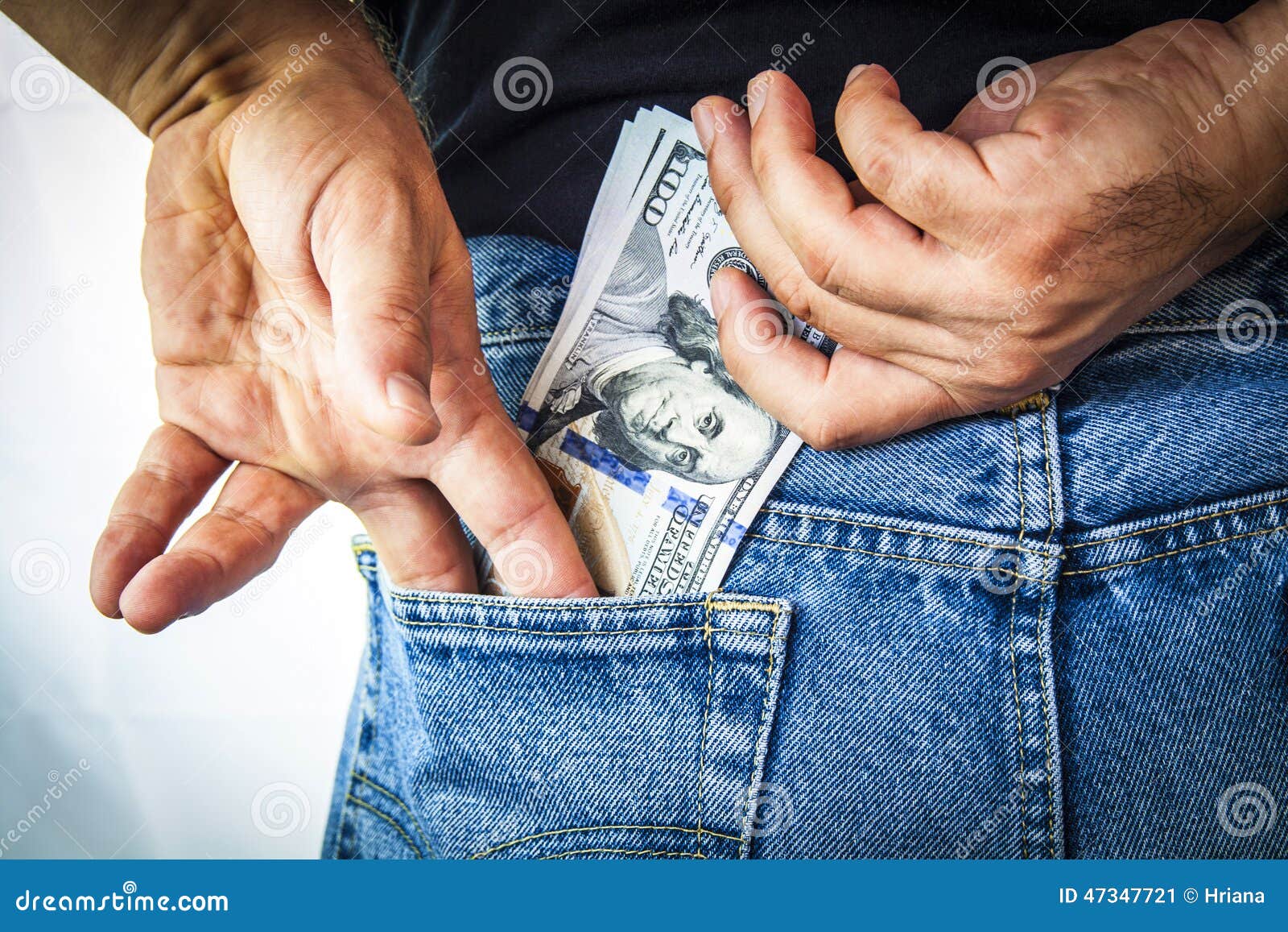 American Dollars in Back Pocket Stock Image - Image of symbol, back ...