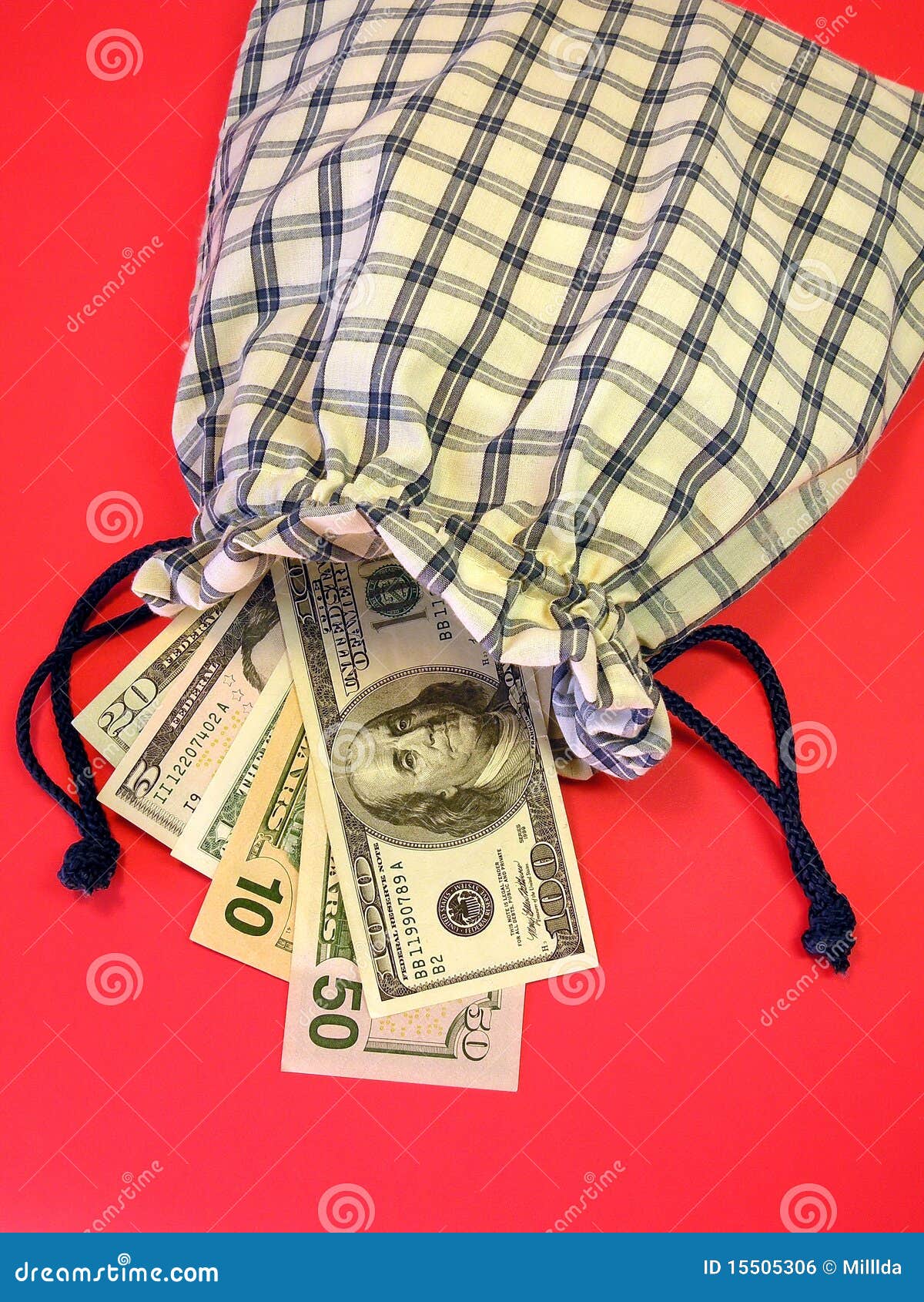 American dollars in bag stock photo. Image of bill, money - 15505306