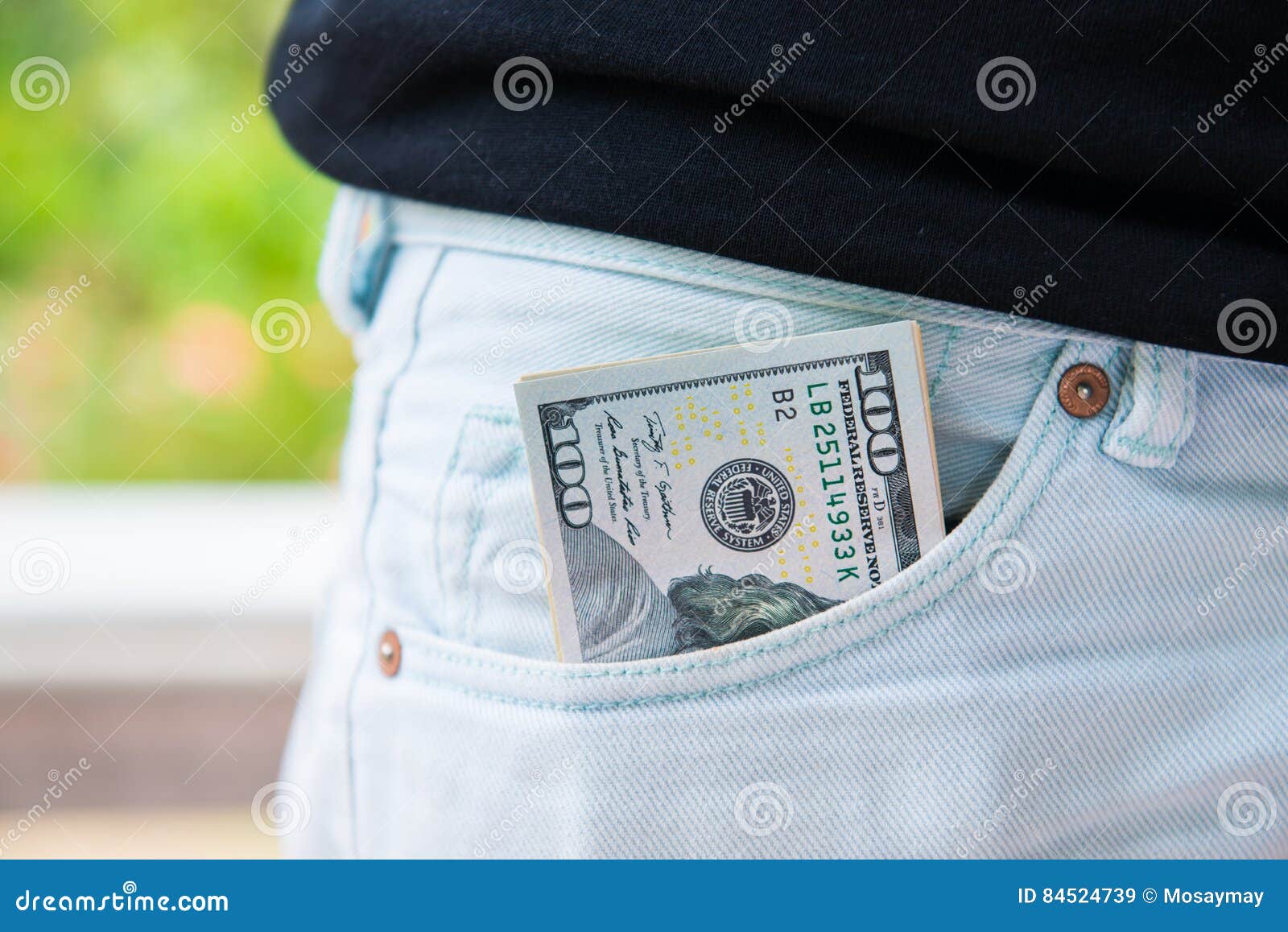 American Dollars Bank Note in Pocket Stock Image - Image of bank, money ...