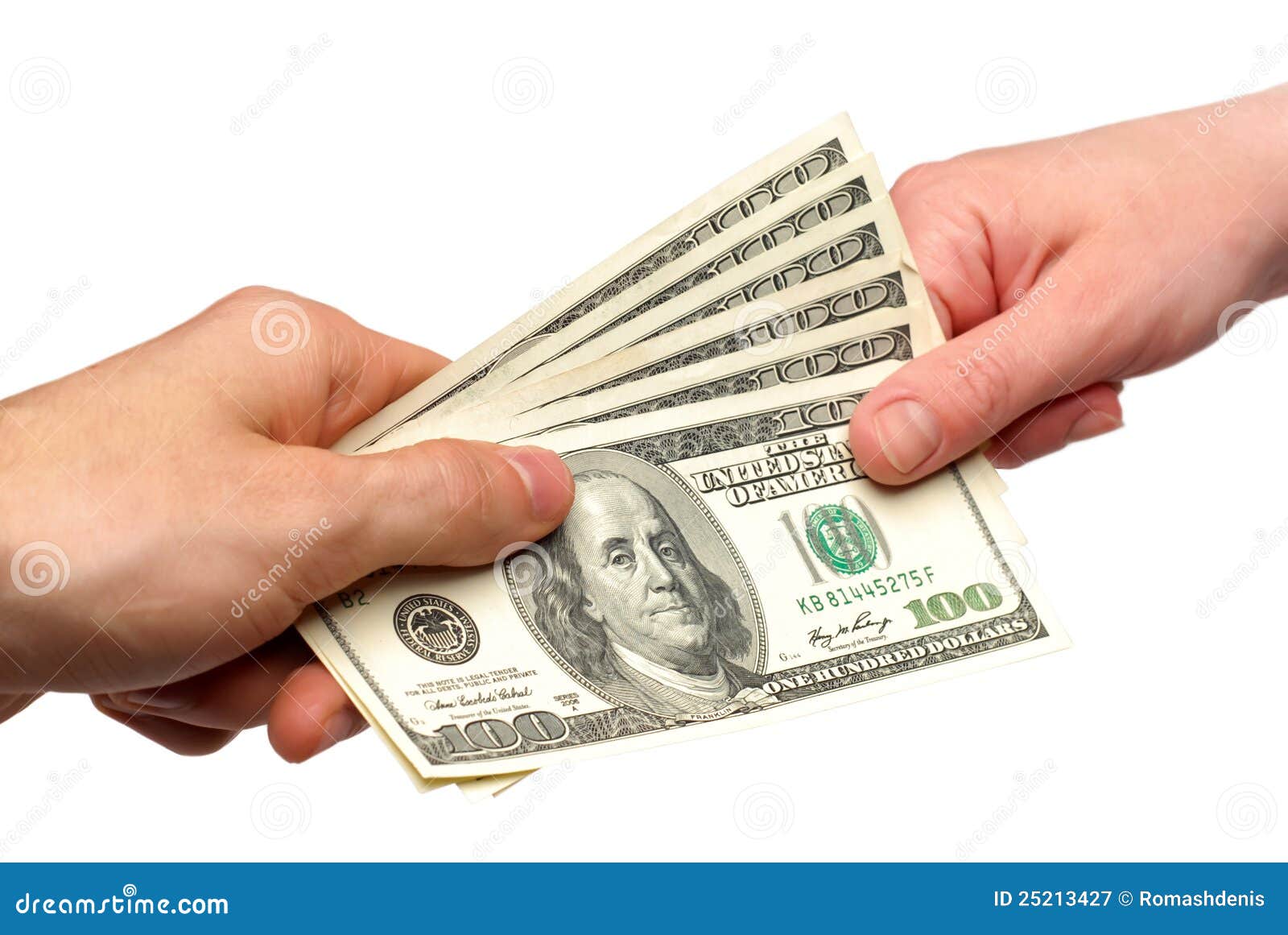 American Dollars in the Hands Stock Image - Image of buying, form: 25213427