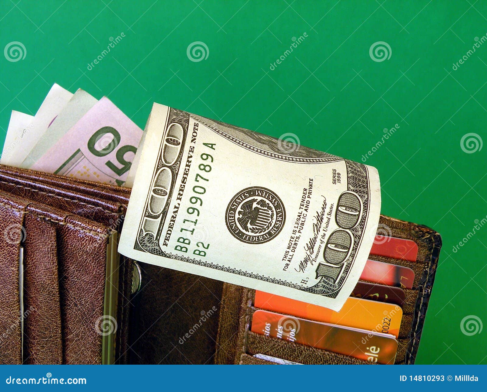 American Dollars in wallet stock image. Image of open - 14810293