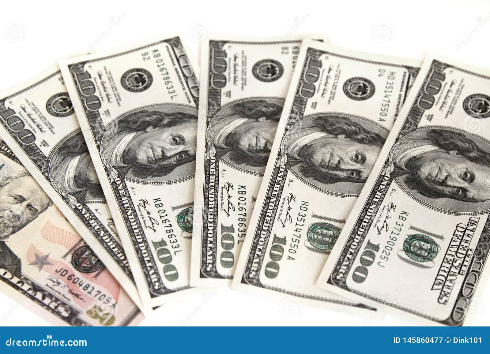 American Dollars on the White Background Stock Image - Image of bills ...