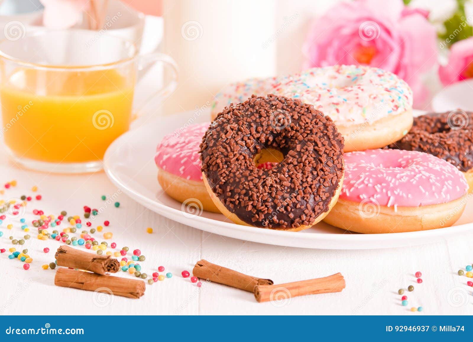 American donuts. stock image. Image of bagel, dessert - 92946937