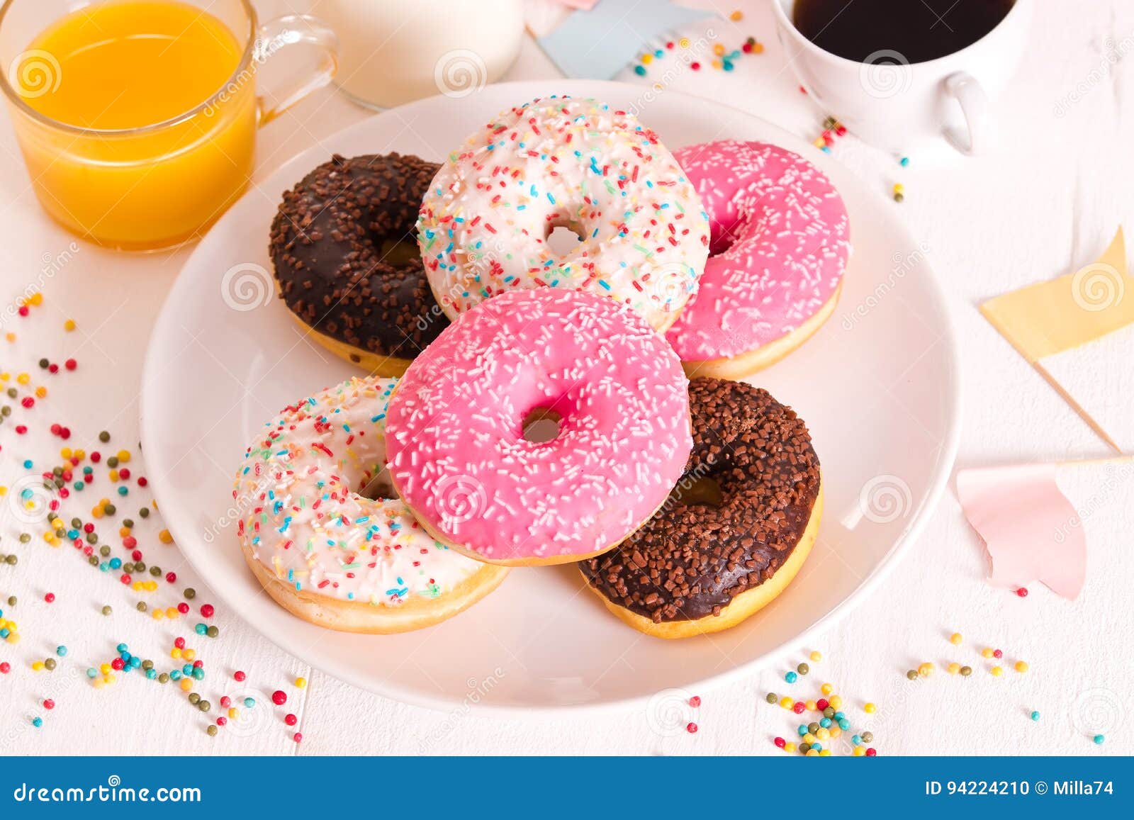 American donuts. stock photo. Image of glazing, chocolate - 94224210
