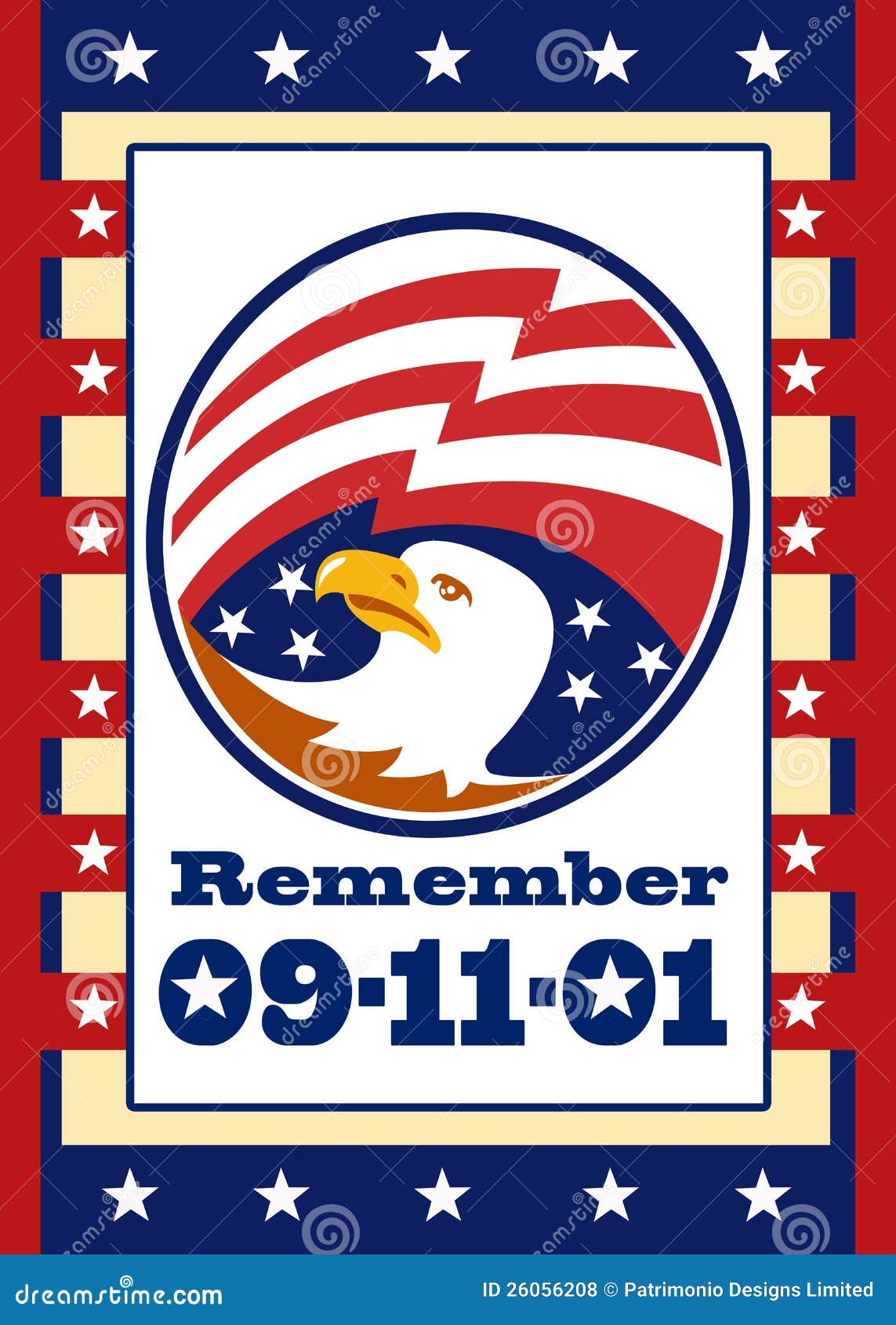 American Eagle 911 Poster Greeting Card Stock Illustration ...