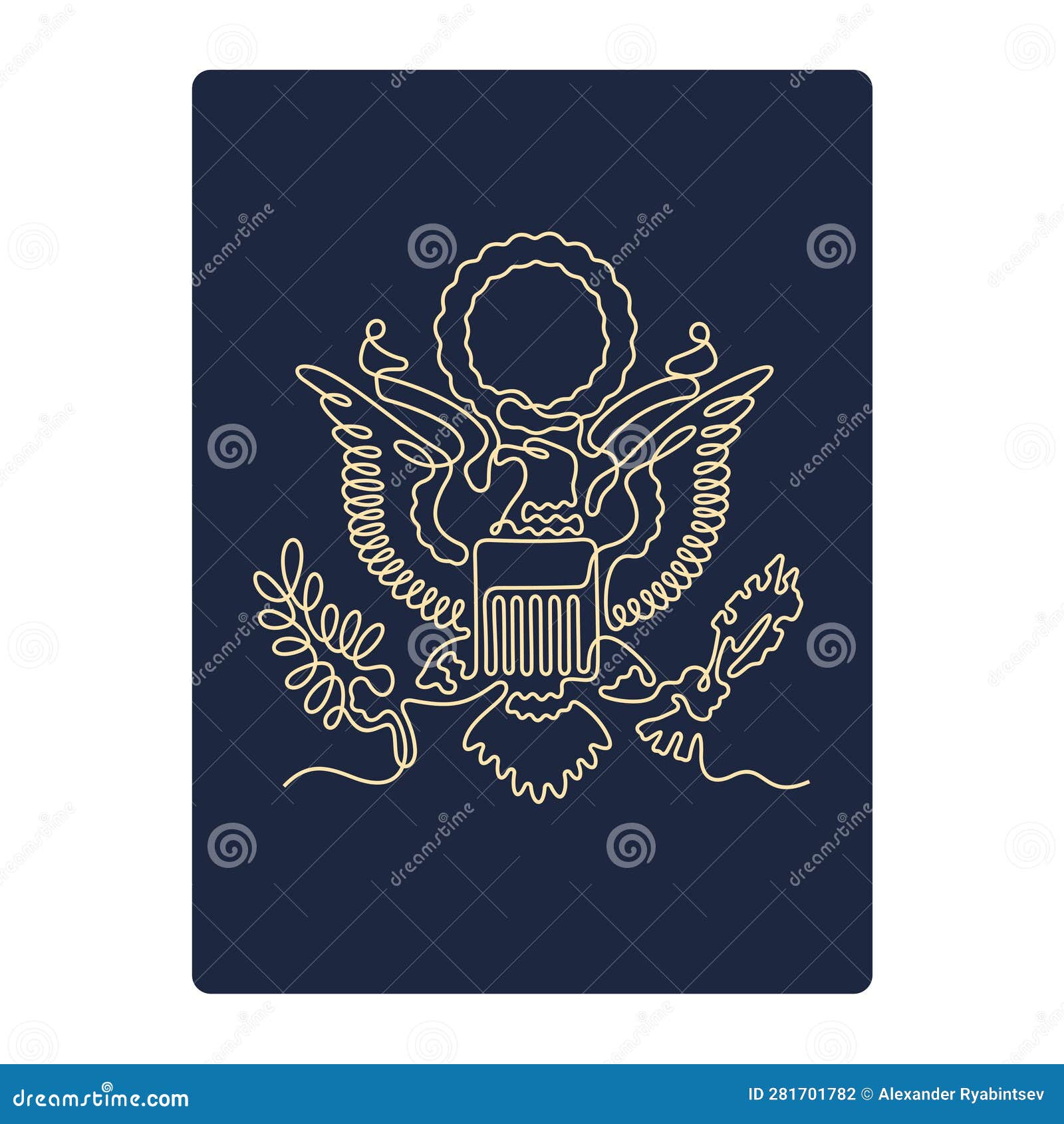 American Eagle Continuous Line Vector Illustration. Stylised USA Symbol ...