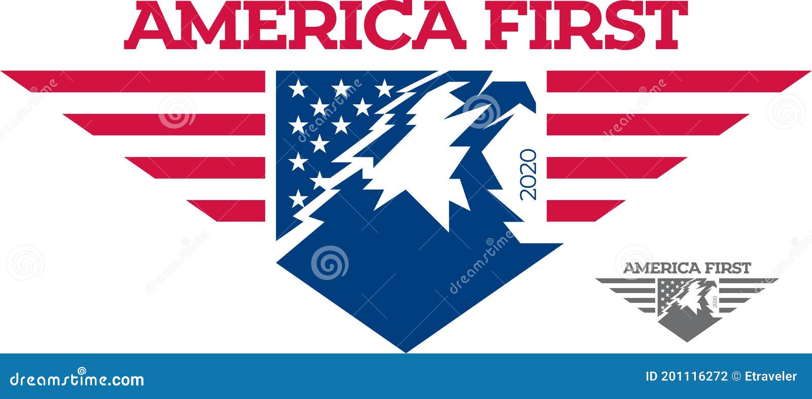 America First Banner With USA Flag Vector Illustration | CartoonDealer ...