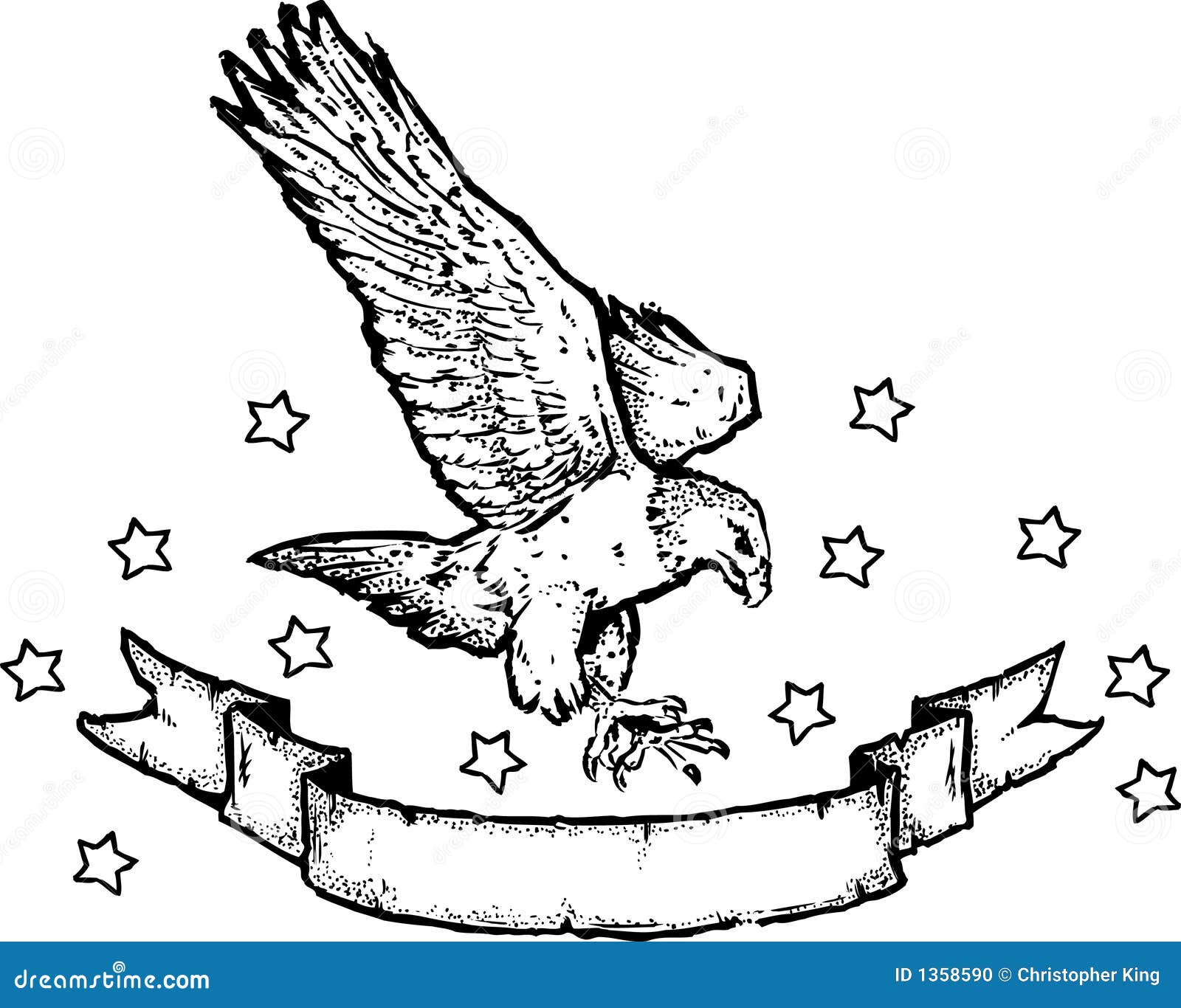 American Eagle & Banner Stock Vector - Illustration of banner, tattoo ...