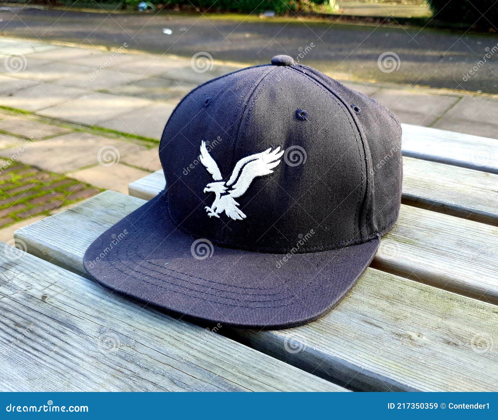 American Eagle Baseball Cap Summer Bench Relax Stock Image - Image of ...