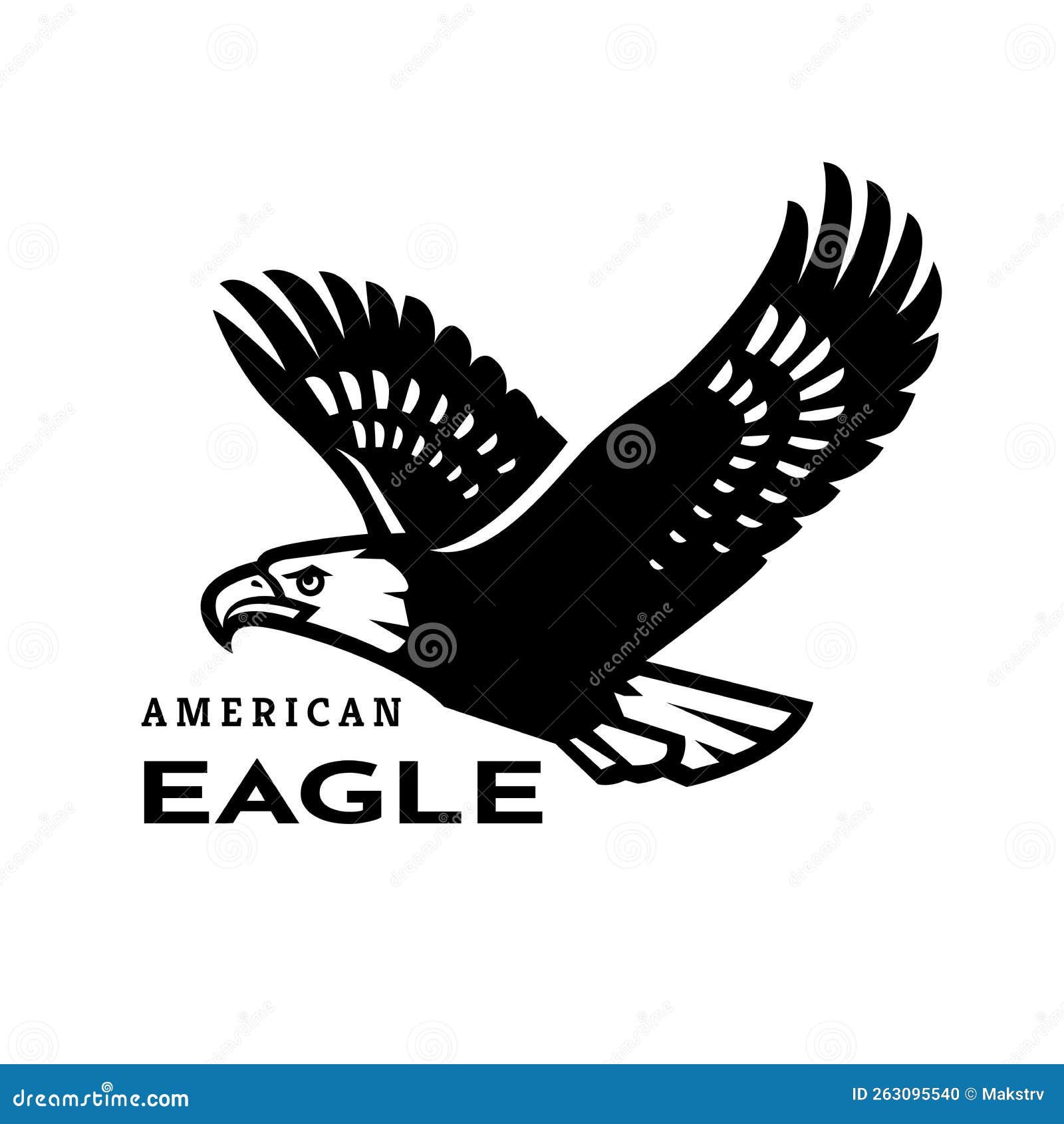 American Eagle in Flight Logo, Symbol. Vector Illustration. Stock ...