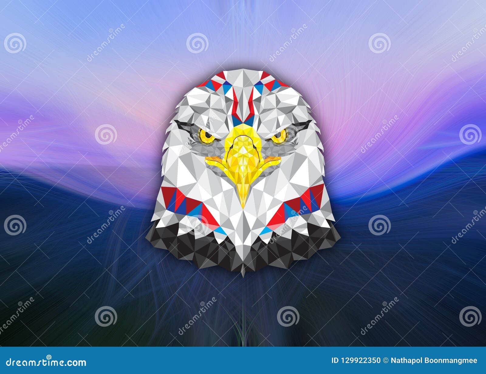 American Eagle with Geometric Pattern on Abstract Background Stock ...