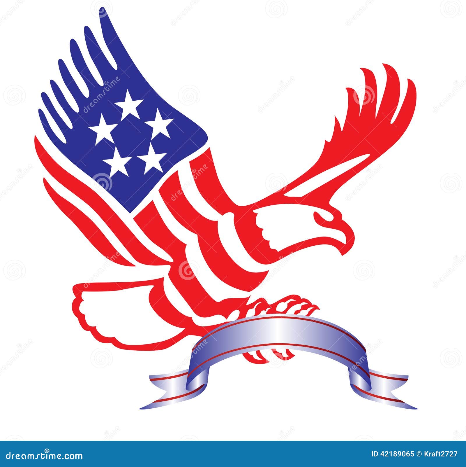 American eagle with ribbon stock illustration. Illustration of flag ...