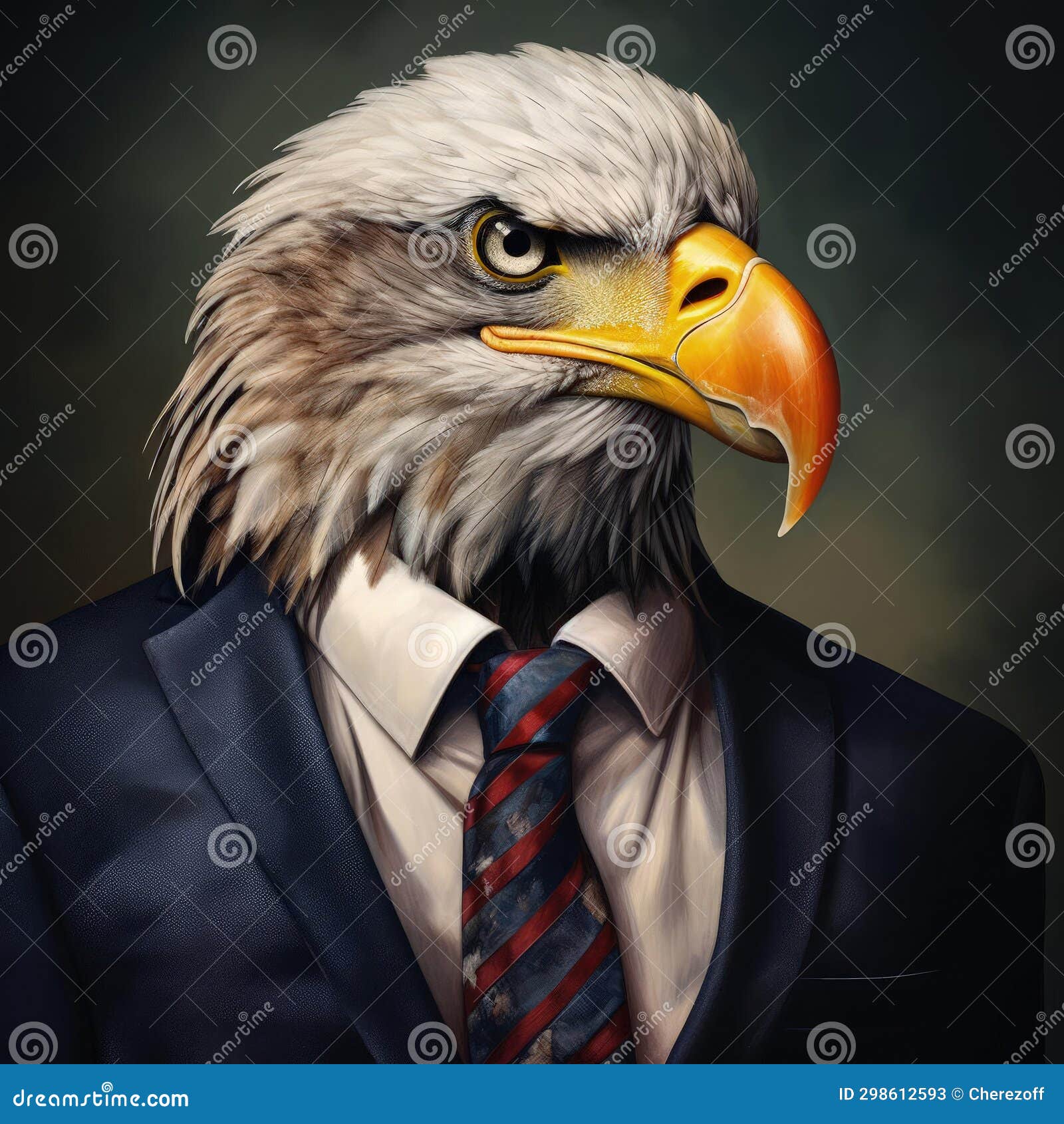 Eagle in suit and tie stock image. Image of head, hands - 298612593