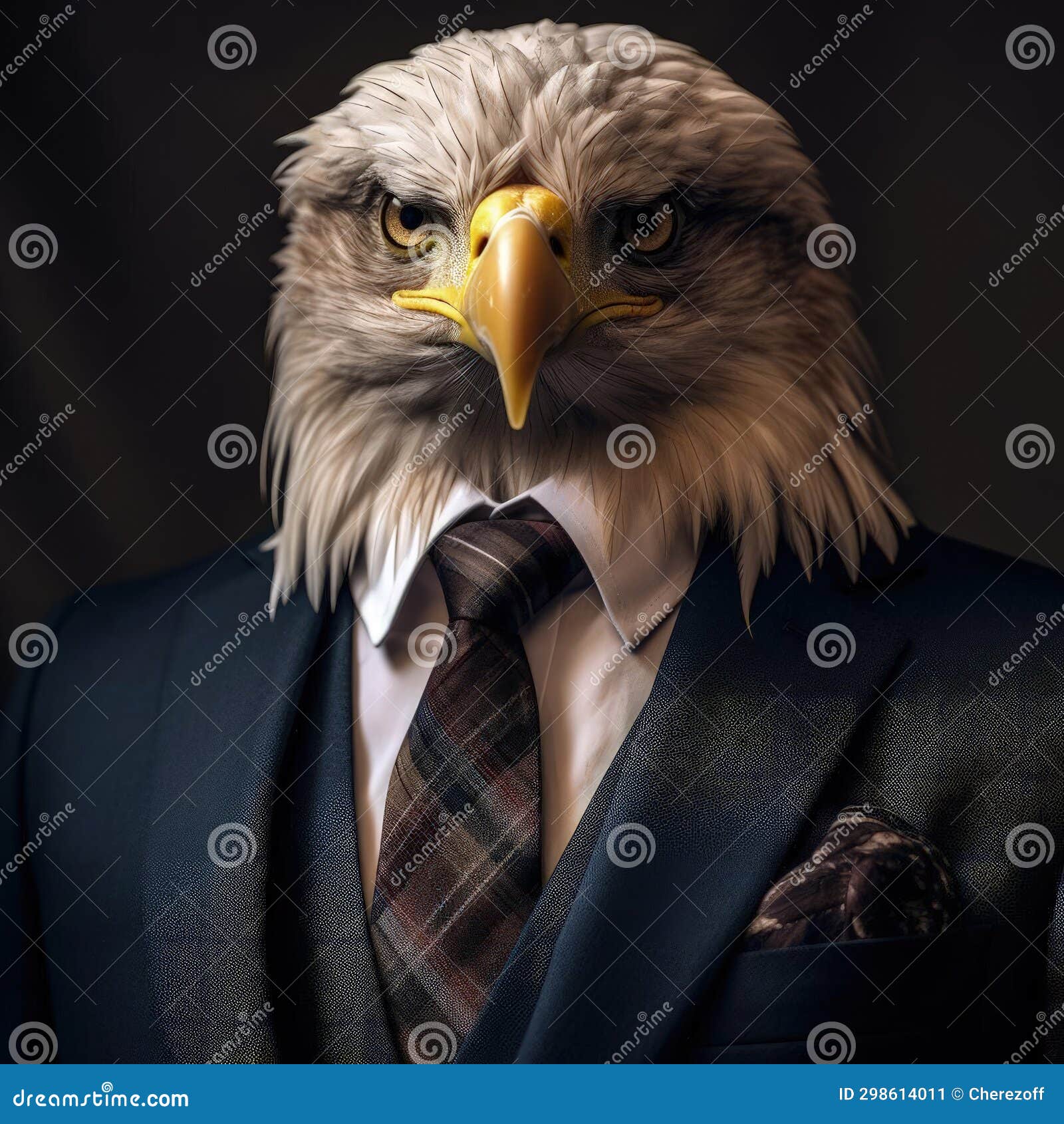 Eagle in suit and tie stock image. Image of animal, feather - 298614011