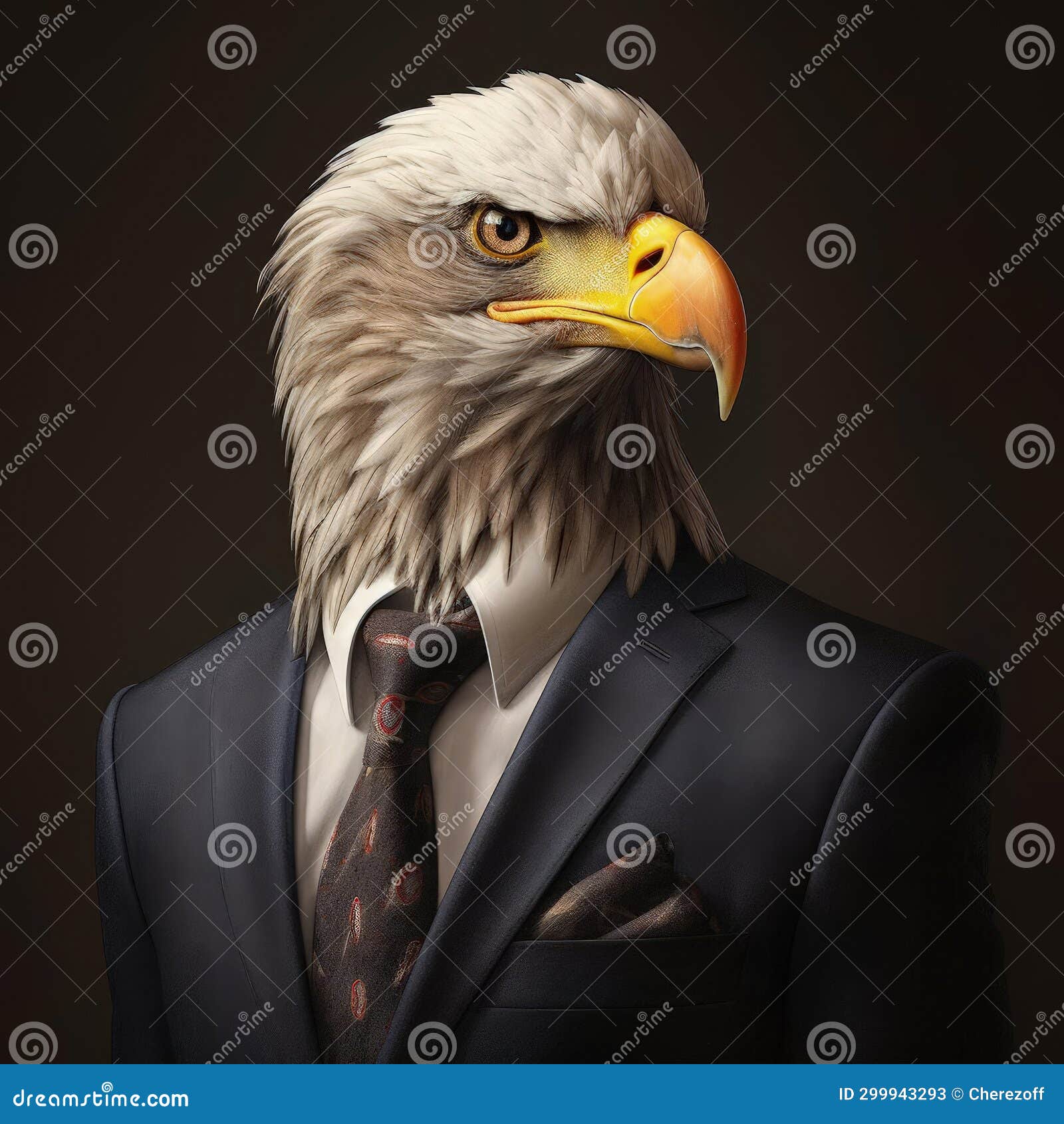 Eagle in suit and tie stock illustration. Illustration of male - 299943293