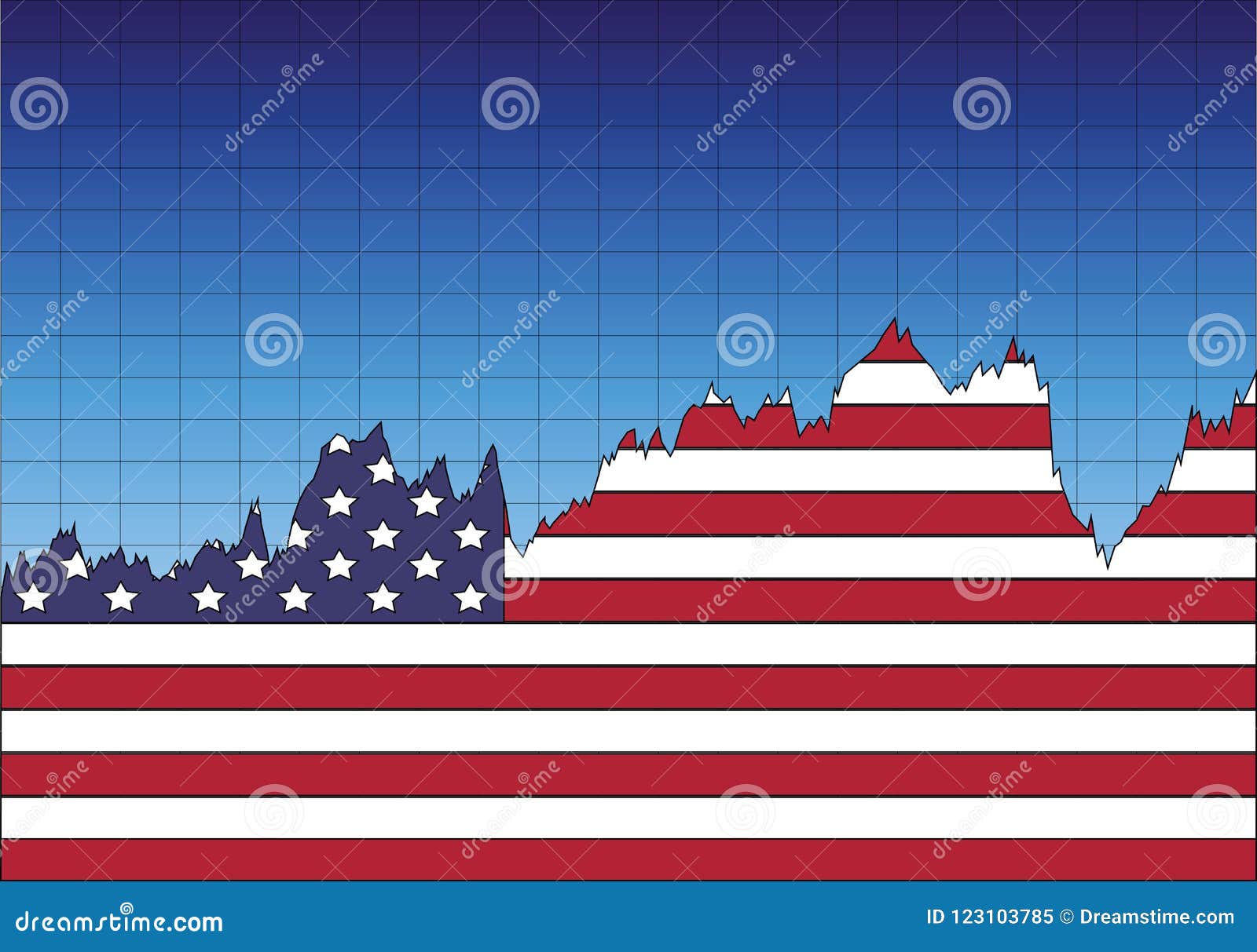 The American Economy graph stock vector. Illustration of chart - 123103785